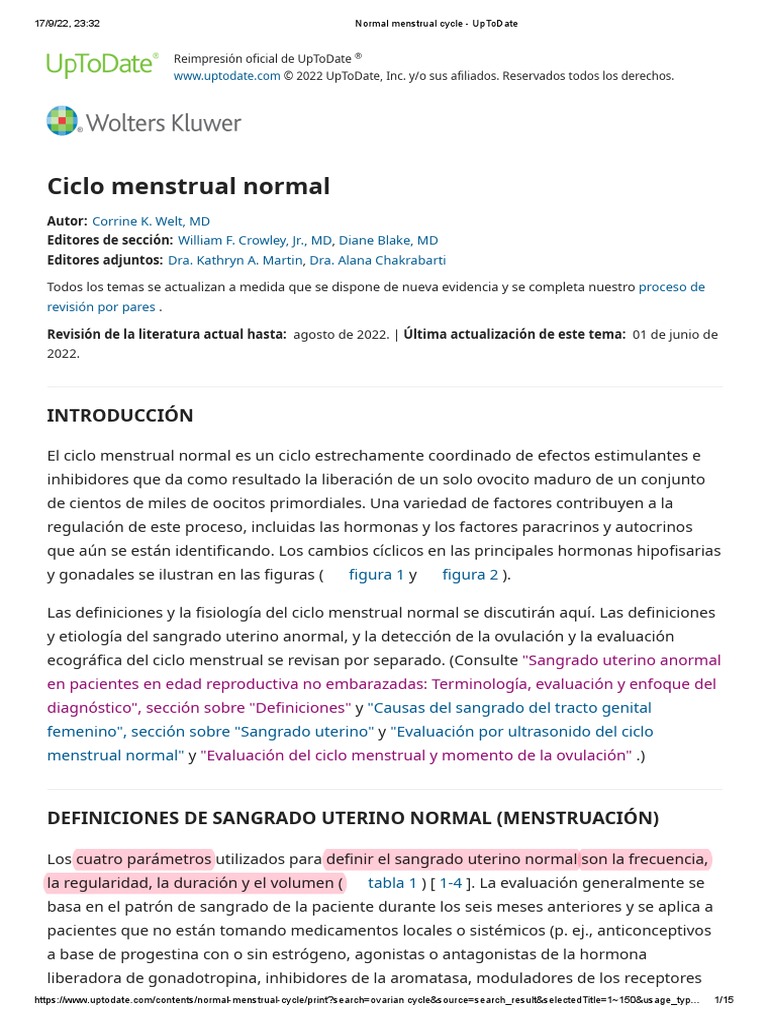 Normal Menstrual Cycle - UpToDate | PDF | Hormona luteinizante | Ciclo ...