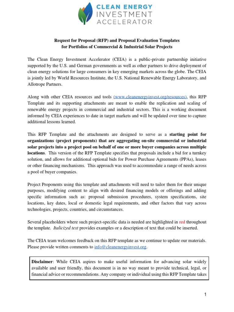 Sample RFP For CEIA | PDF | Request For Proposal | Procurement