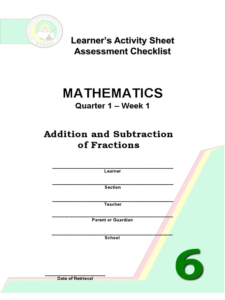 MATH Grade 6 - Q1 Week 1 | PDF | Learning | Mathematics