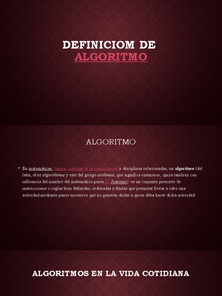 Definicion de Algoritmo | PDF | Algoritmos | Lógica matemática