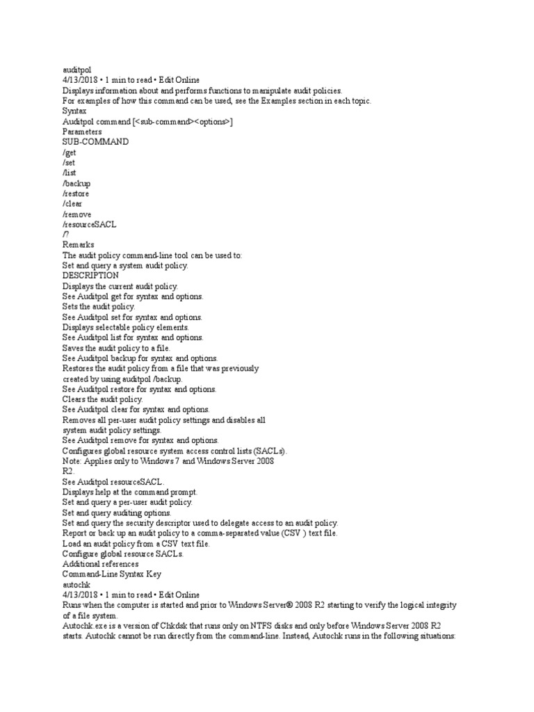 Auditpol | PDF | Command Line Interface | File System