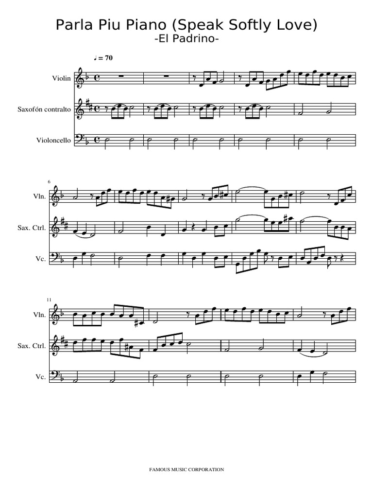Parla Piu Piano Sheet Music | PDF | Music Production | Classical Music