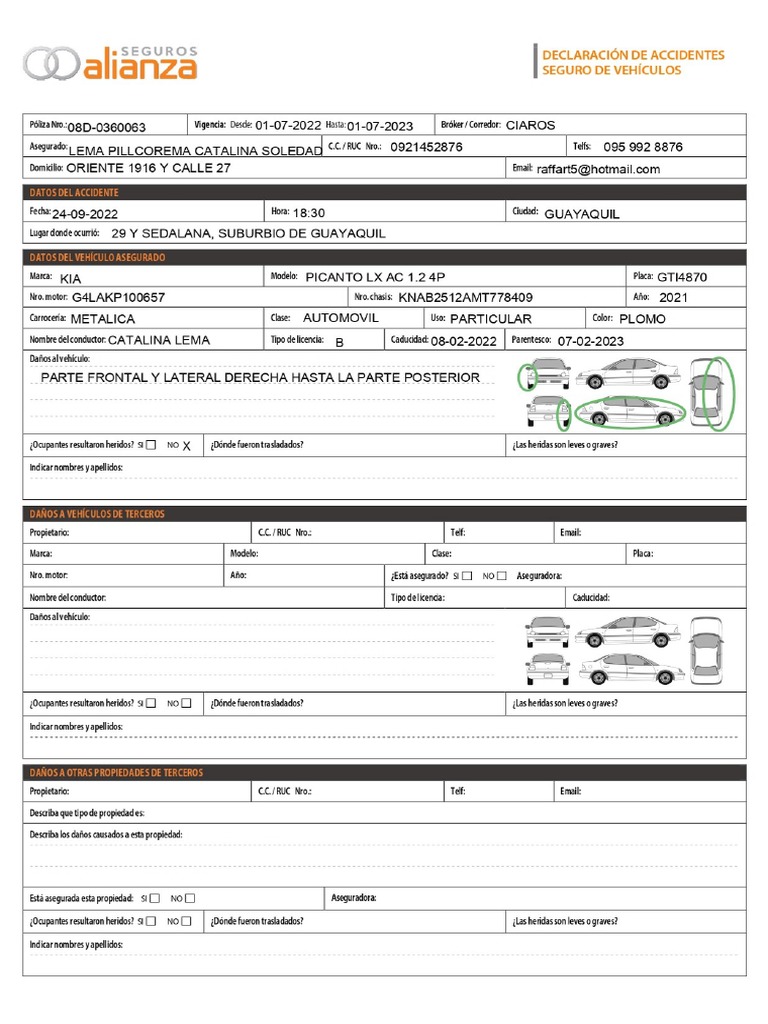 Aviso de Siniestro | PDF
