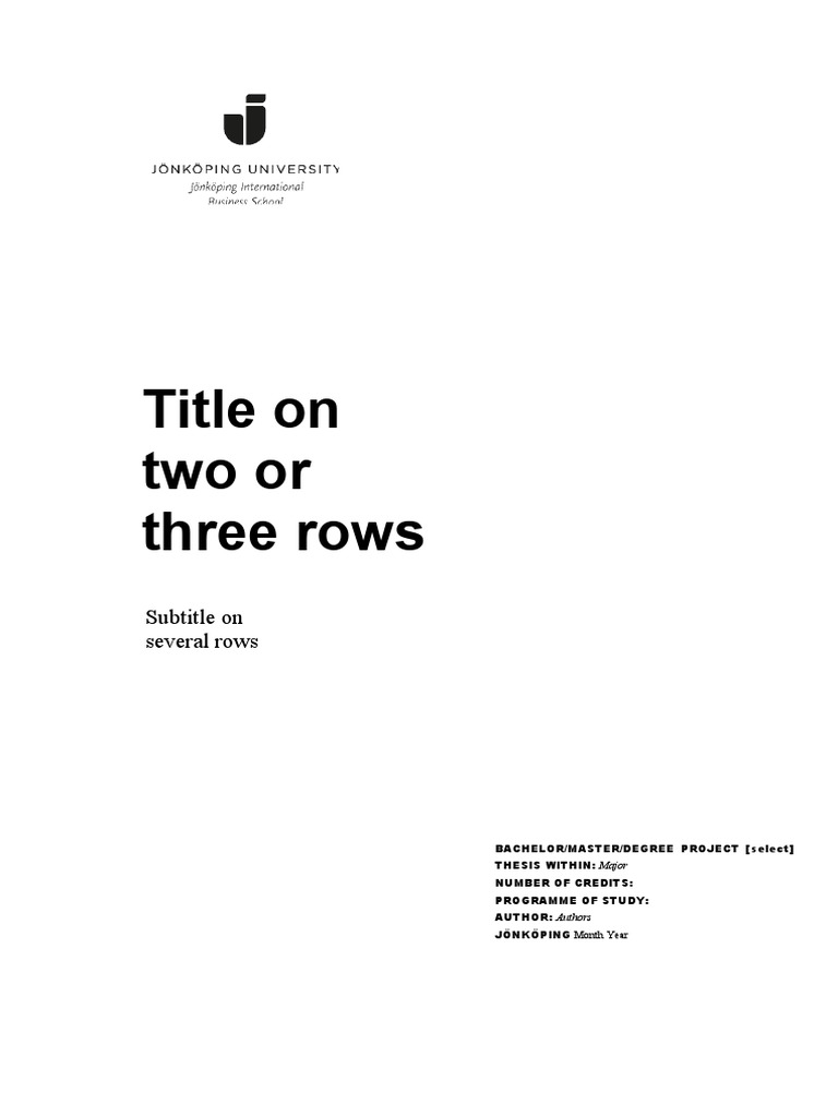 Thesis Template for Business Studies | PDF | Thesis | Science