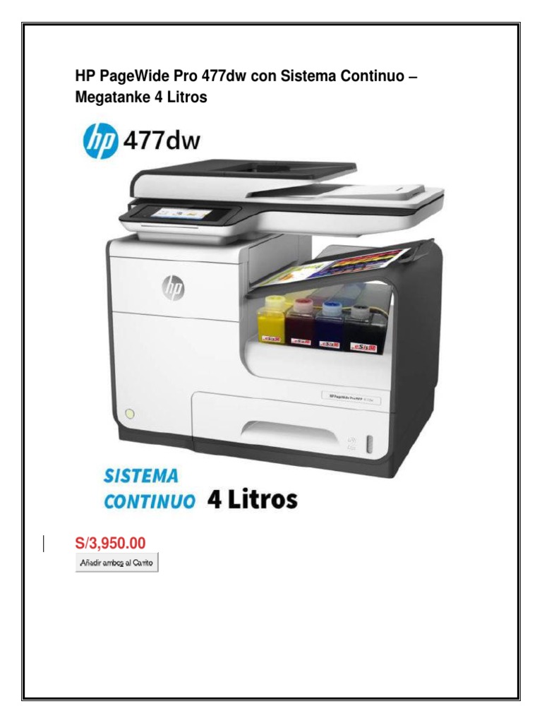 HP 477 4 Litros | PDF | Impresora (Computación) | Equipo de oficina