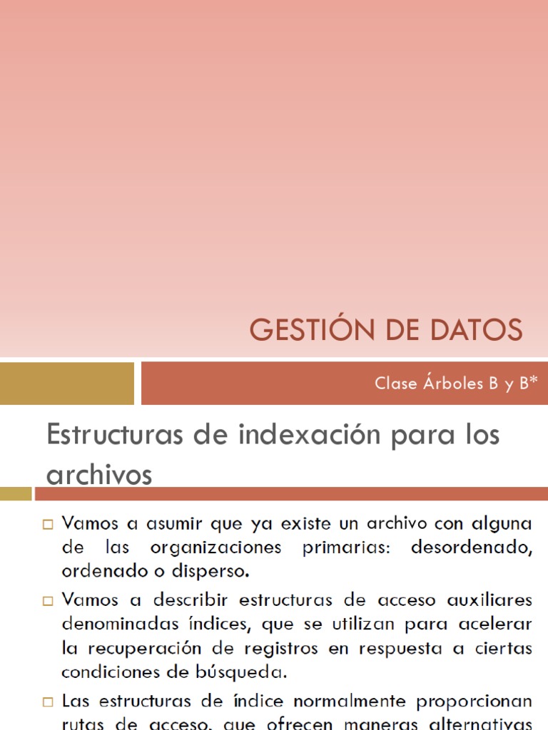 Índices y Árboles B en Gestión de Datos | PDF | Puntero (Programación ...