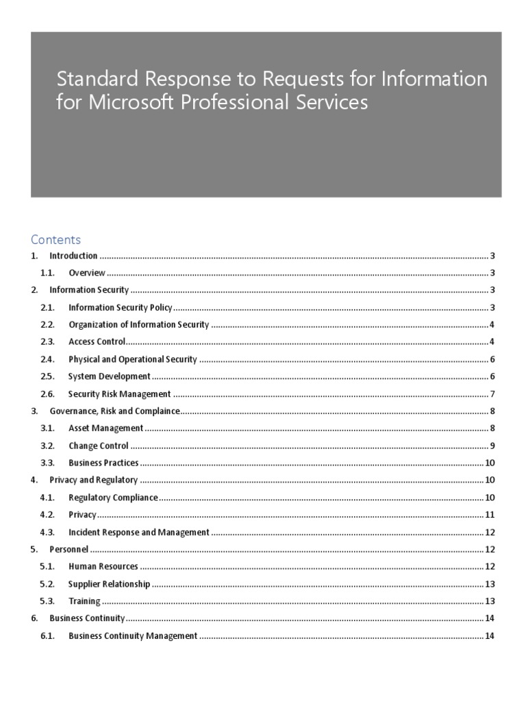 Microsoft General - Professional Services - Responses To Requests For ...