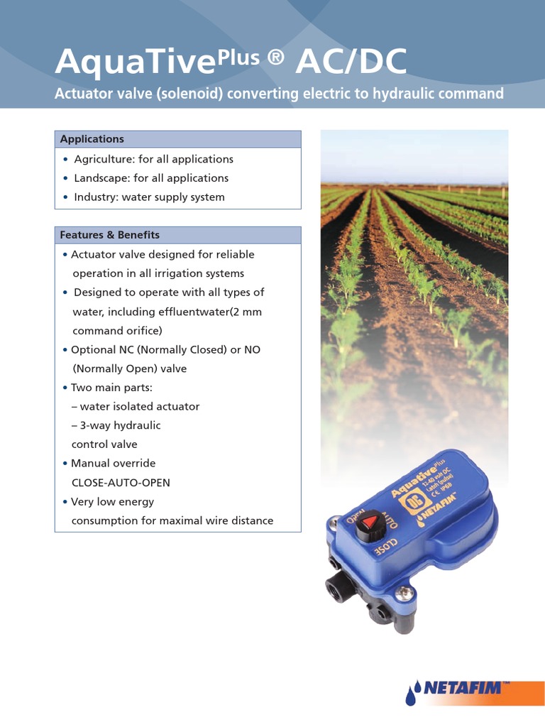 Aquative Product Brochure | PDF | Valve | Electricity