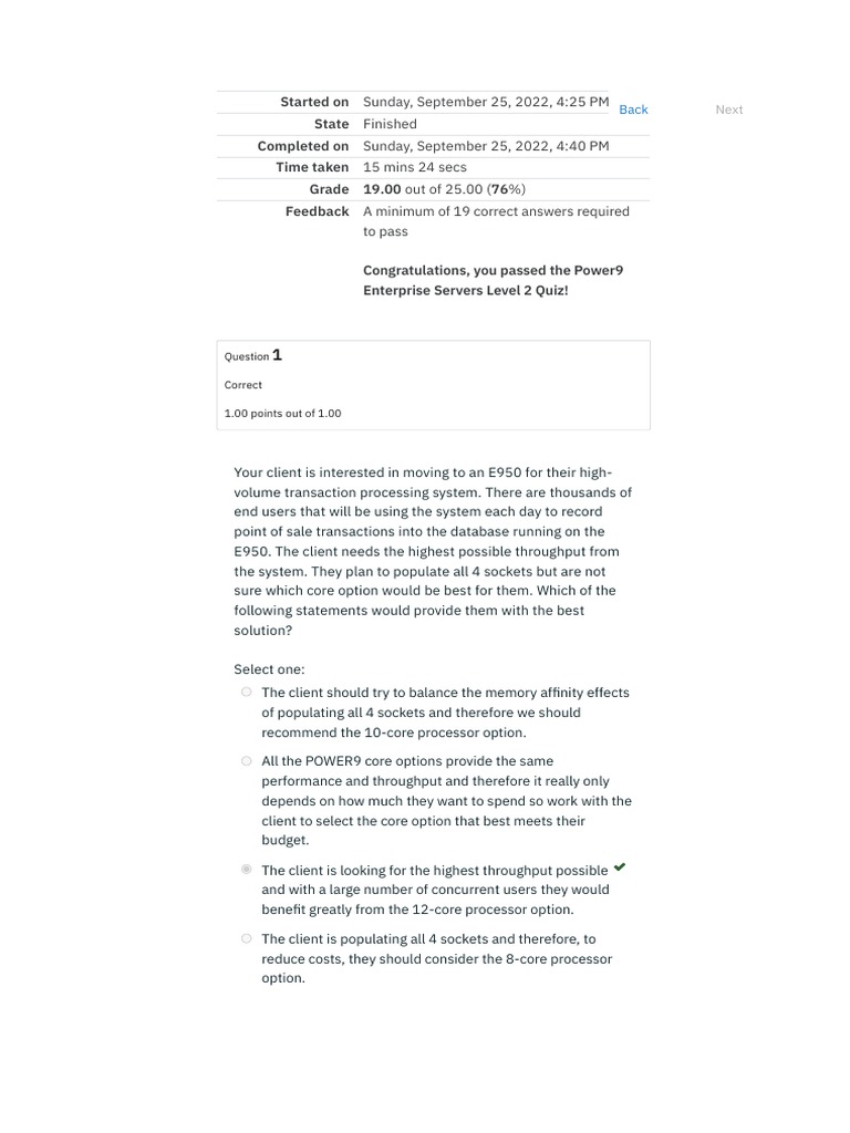 Power9 E950 Server Quiz Results | PDF | Information Age | Computer Data