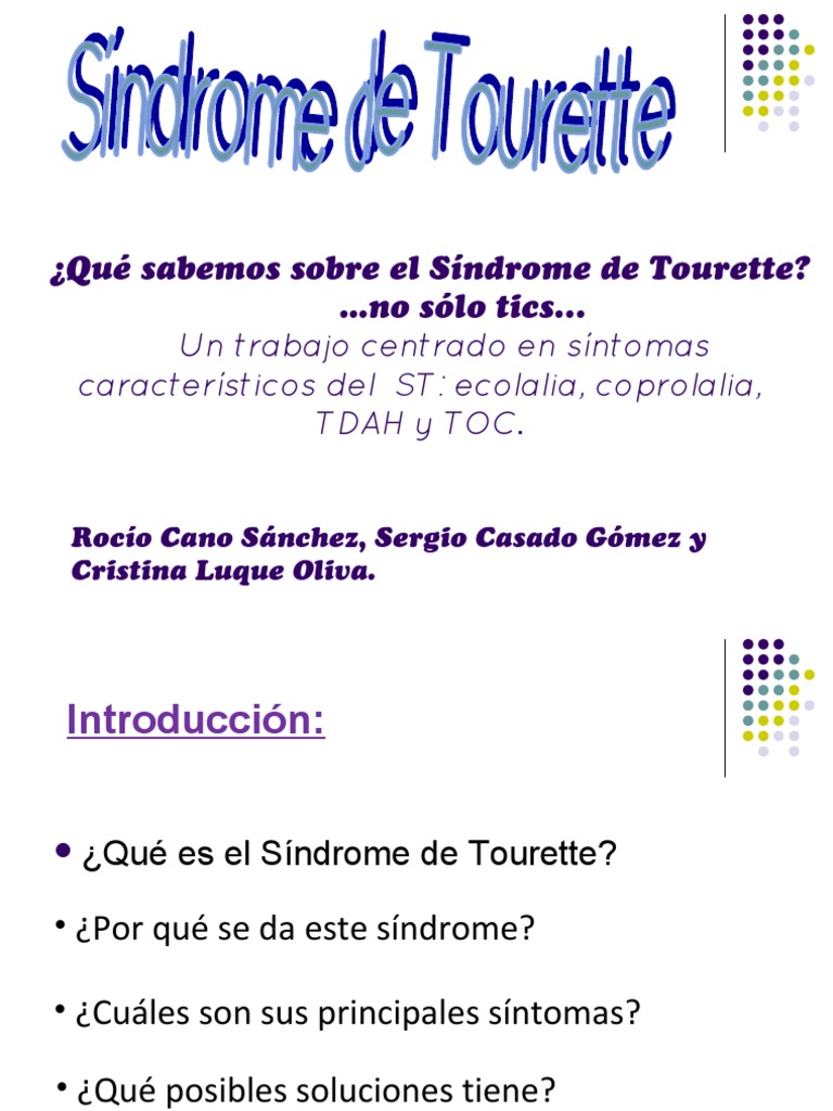Sindrome Tourette | PDF | Síndrome de Tourette | Desorden hiperactivo y ...