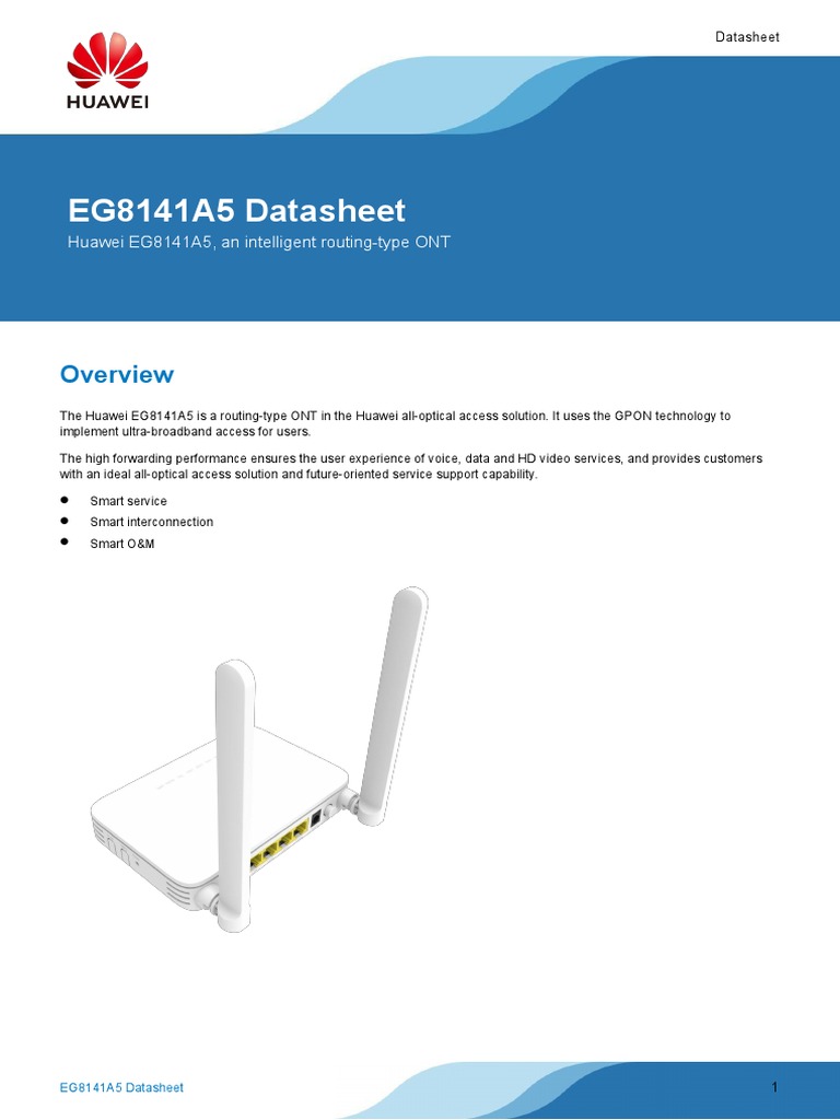 HUAWEI EG8141A5 Datasheet | PDF | Communications Protocols | Computing
