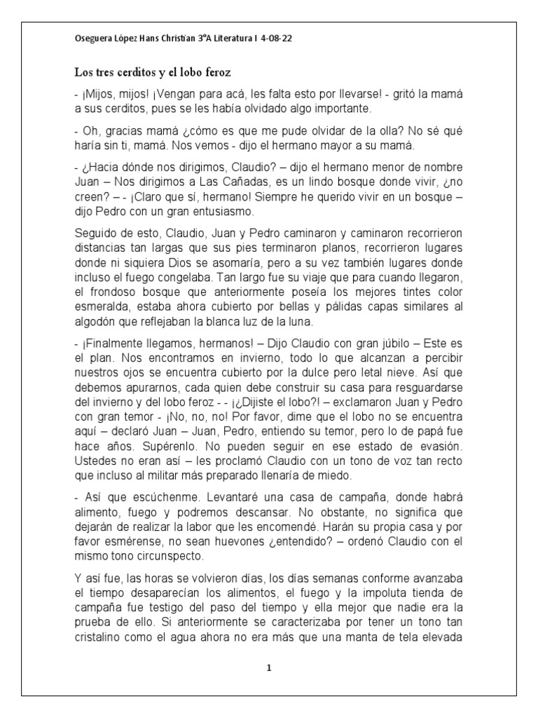 Los tres cerditos y el lobo feroz | PDF | Arte