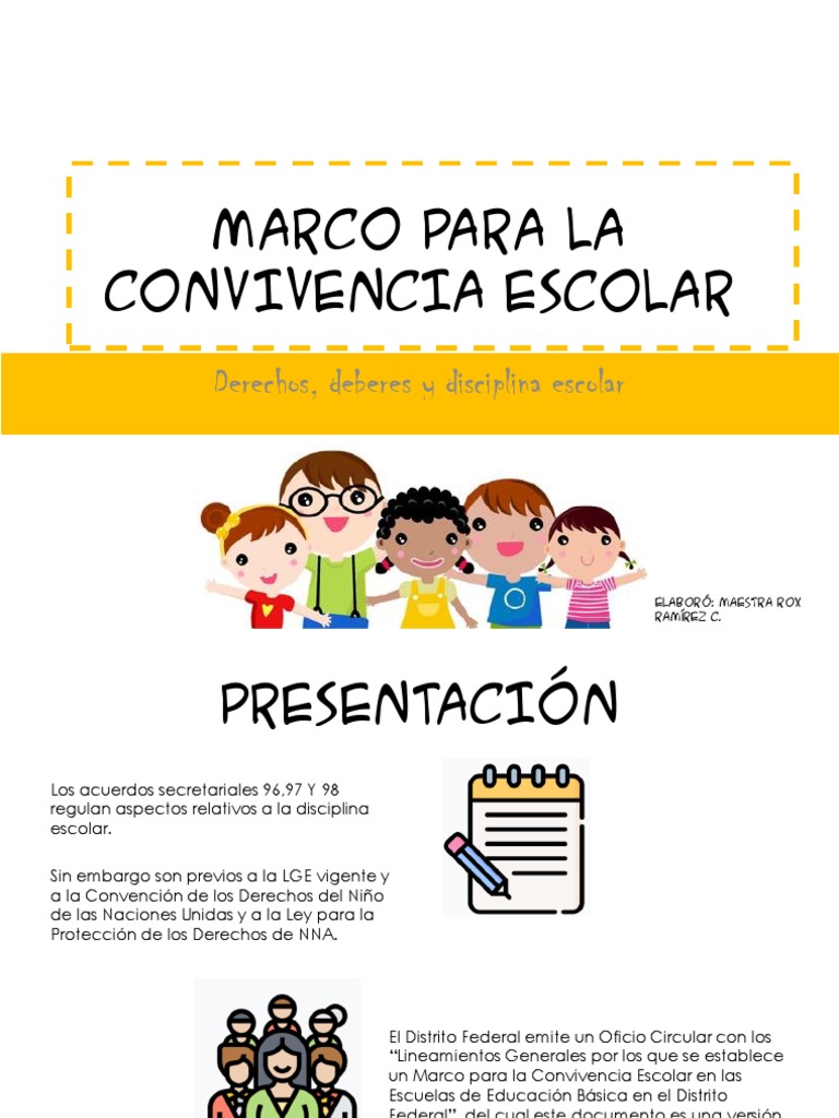 Marco Para La Convivencia Escolar Secundaria Pdf Derechos De Los