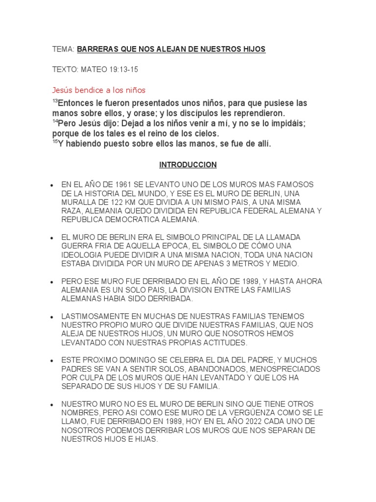 Derribando Muros con Nuestros Hijos | PDF | muro de Berlín