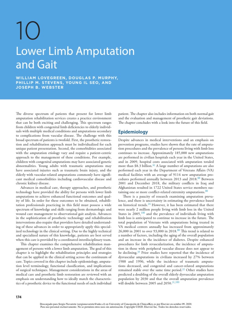 Braddoms 2020 - Capitulo 10 - Protesis Eeii y Marcha | PDF | Amputation ...
