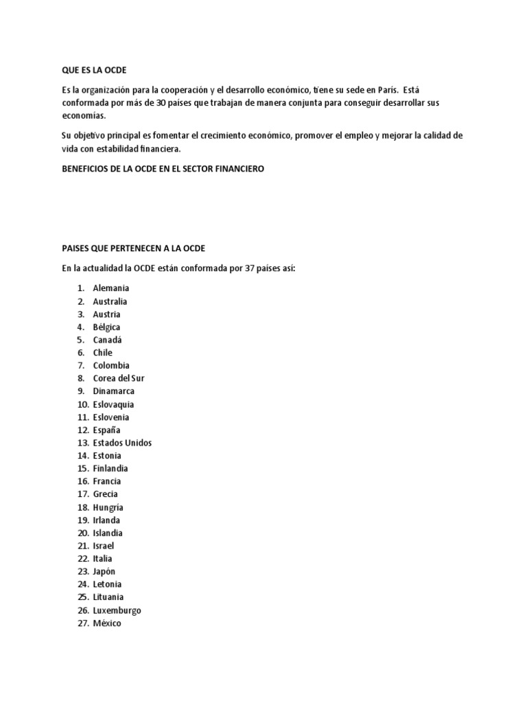 Que Es La Ocde | PDF