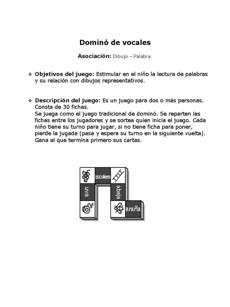 Domino de Vocales | PDF | Juegos y actividades