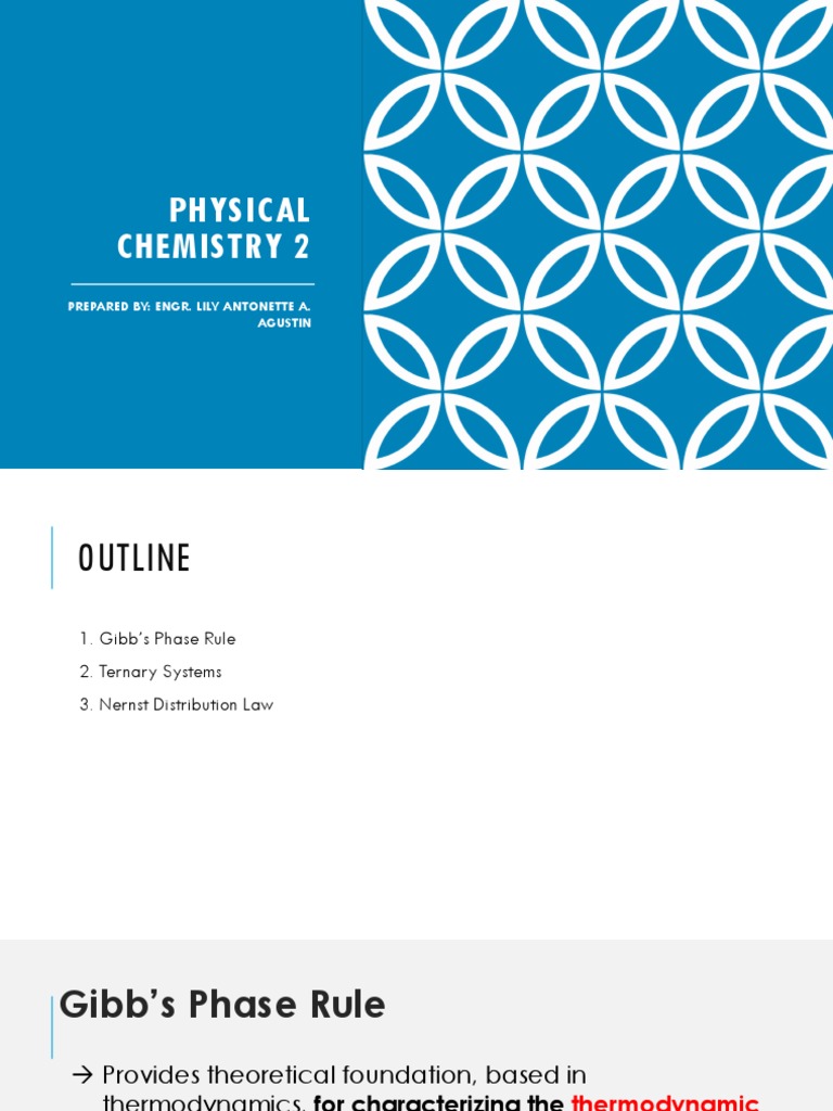 Physical Chemistry 2: Phase Equilibria and Distribution Laws | PDF | Phase (Matter) | Phase Rule