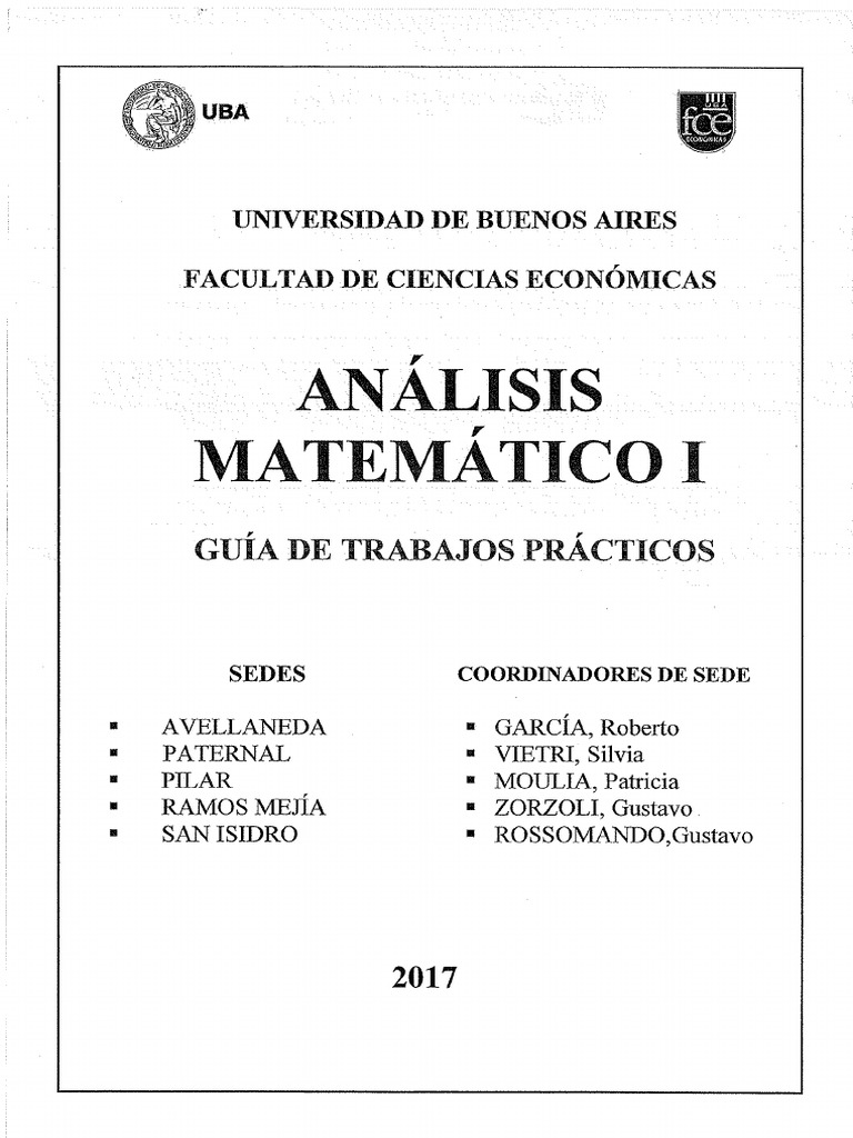 Guia Analisis Matemático UBA. | PDF
