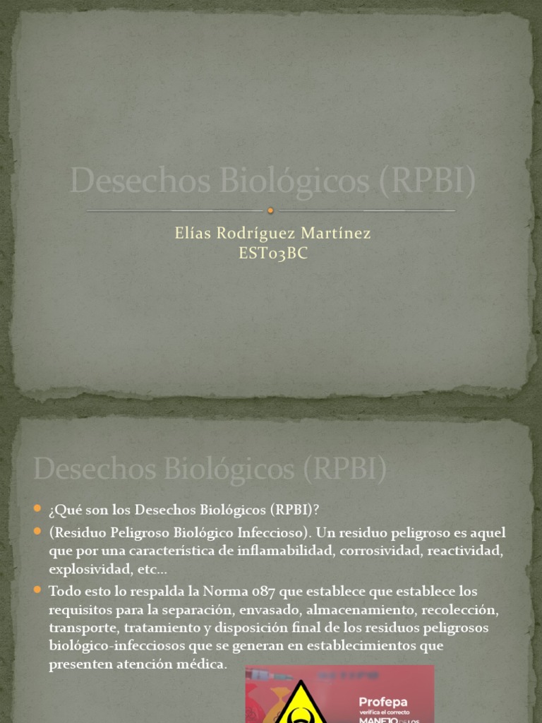 Desechos Biológicos | PDF | Residuos | El plastico