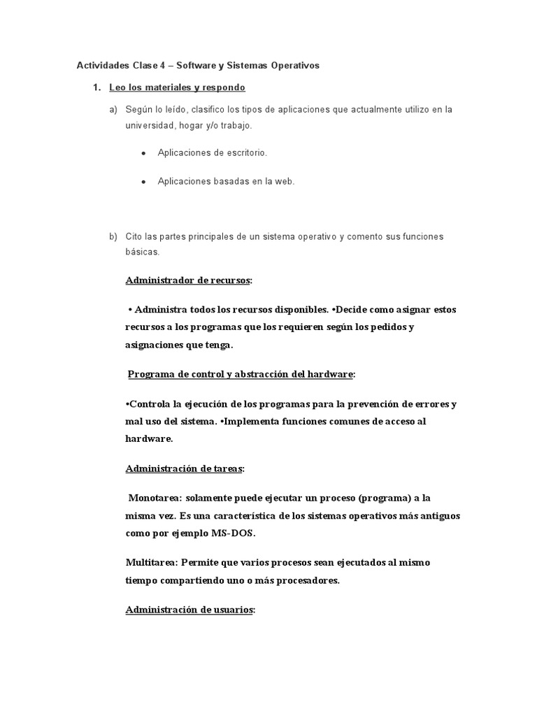 Actividades Clase 4 | PDF | Programación | Programa de computadora