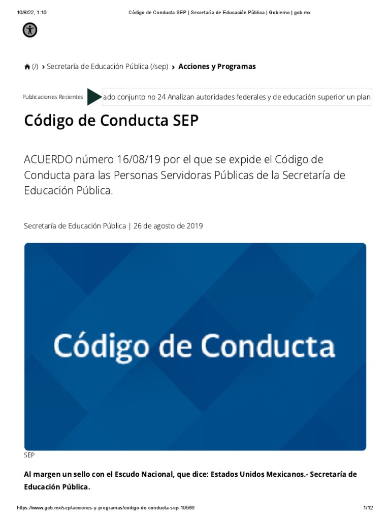 3.1 Código de Conducta SEP - Secretaría de Educación Pública - Gobierno ...
