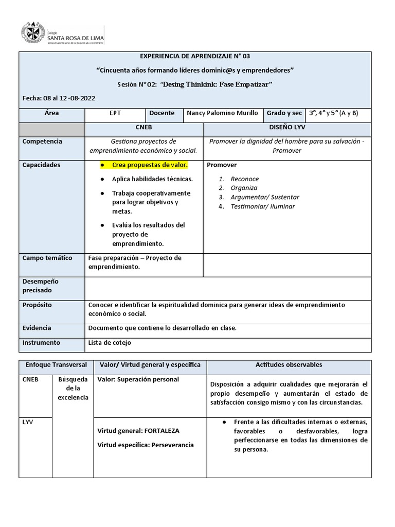 Sesión 01 - EDA 3 VII Ciclo | PDF | Iniciativa empresarial | Aprendizaje