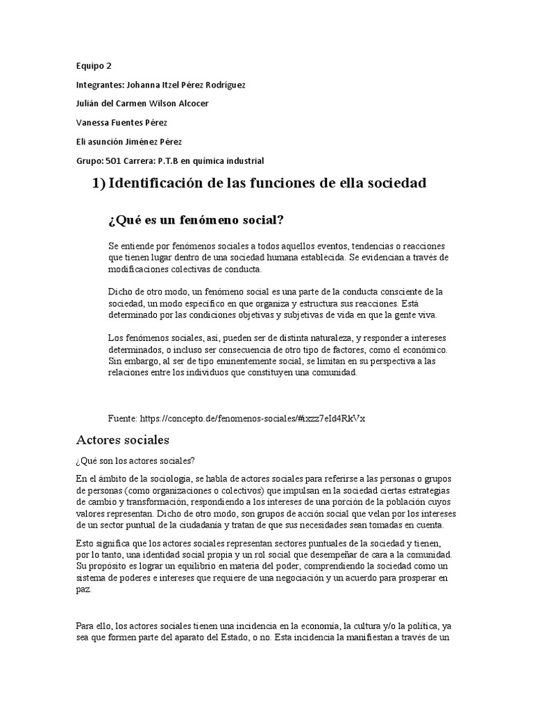 Funciones Sociales | PDF | Estatus social | Sociedad