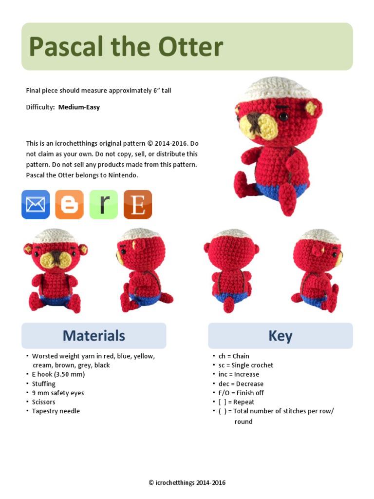 Pascal The Otter | PDF | Crochet | Crafts