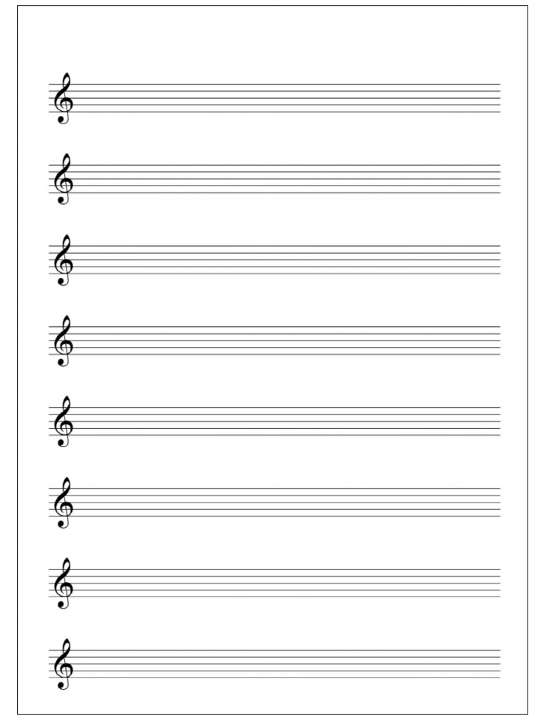 Blank Music Sheet With G-Clef | PDF