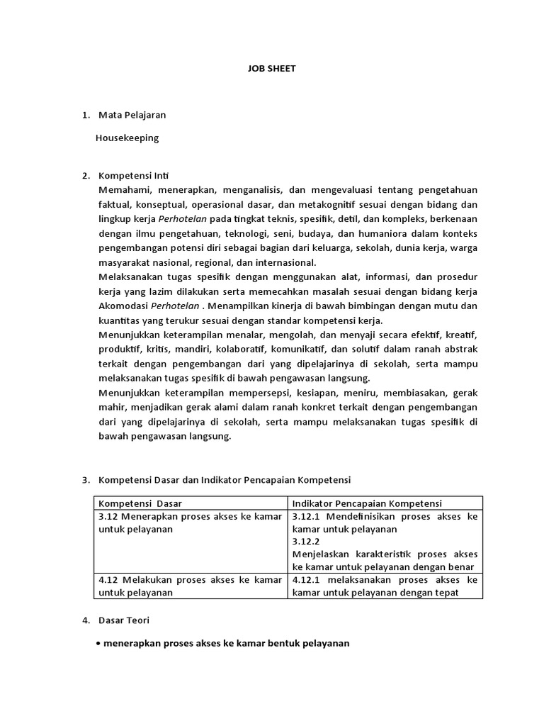 Laporan Housekeeping 1 Pdf