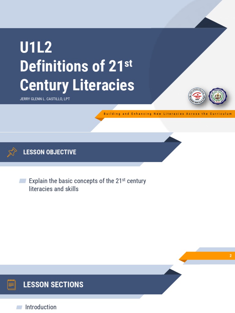 U1L2 - Definitions of 21st Century Literacies | PDF | Literacy | Mass Media