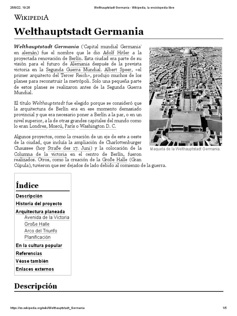 Welthauptstadt Germania - Wikipedia, La Enciclopedia Libre | PDF | Arte ...
