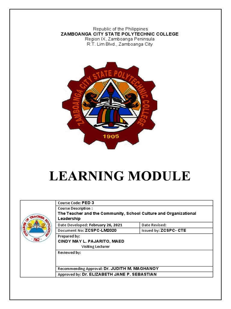 Ped 3 Complete Module | PDF | Curriculum | Learning
