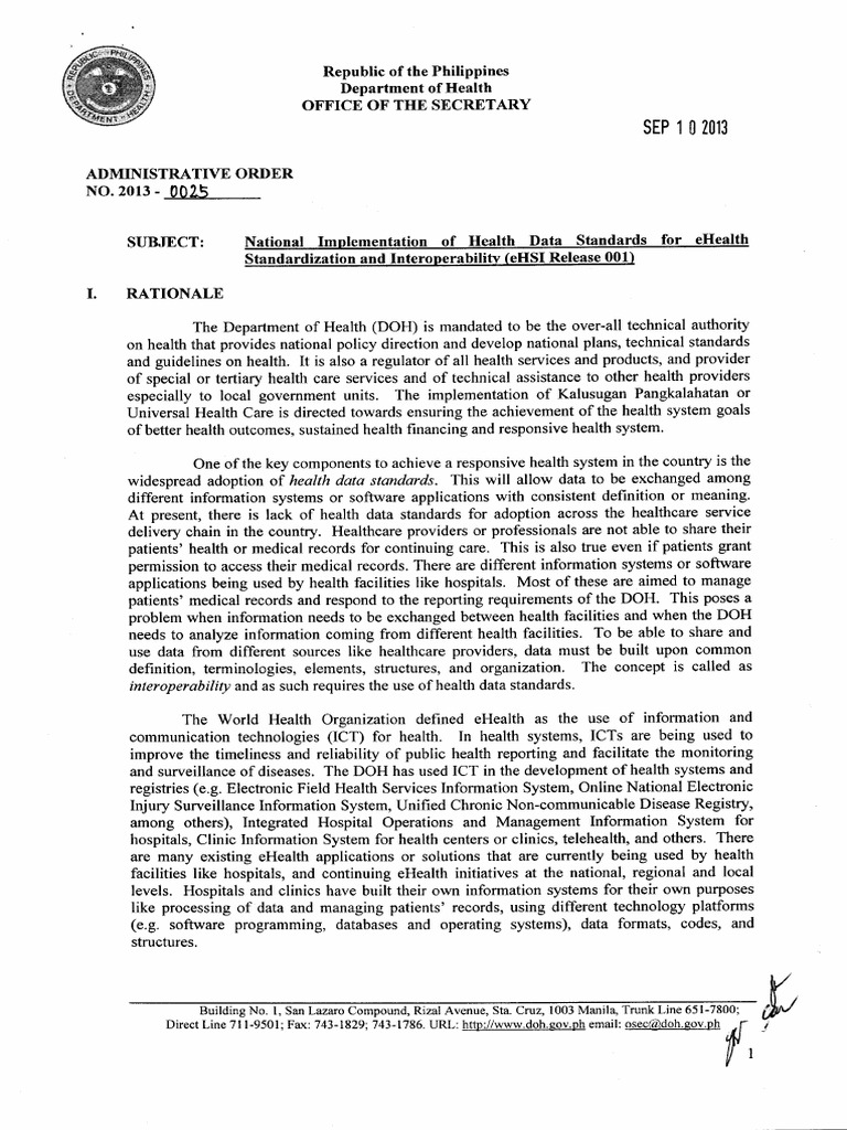 AO20130025 National Health Data Standards | PDF