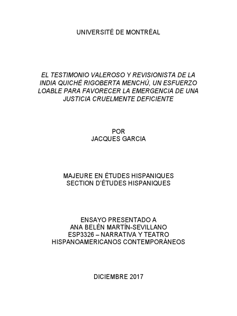 Testimonio de Rigoberta Menchú | PDF | Guatemala
