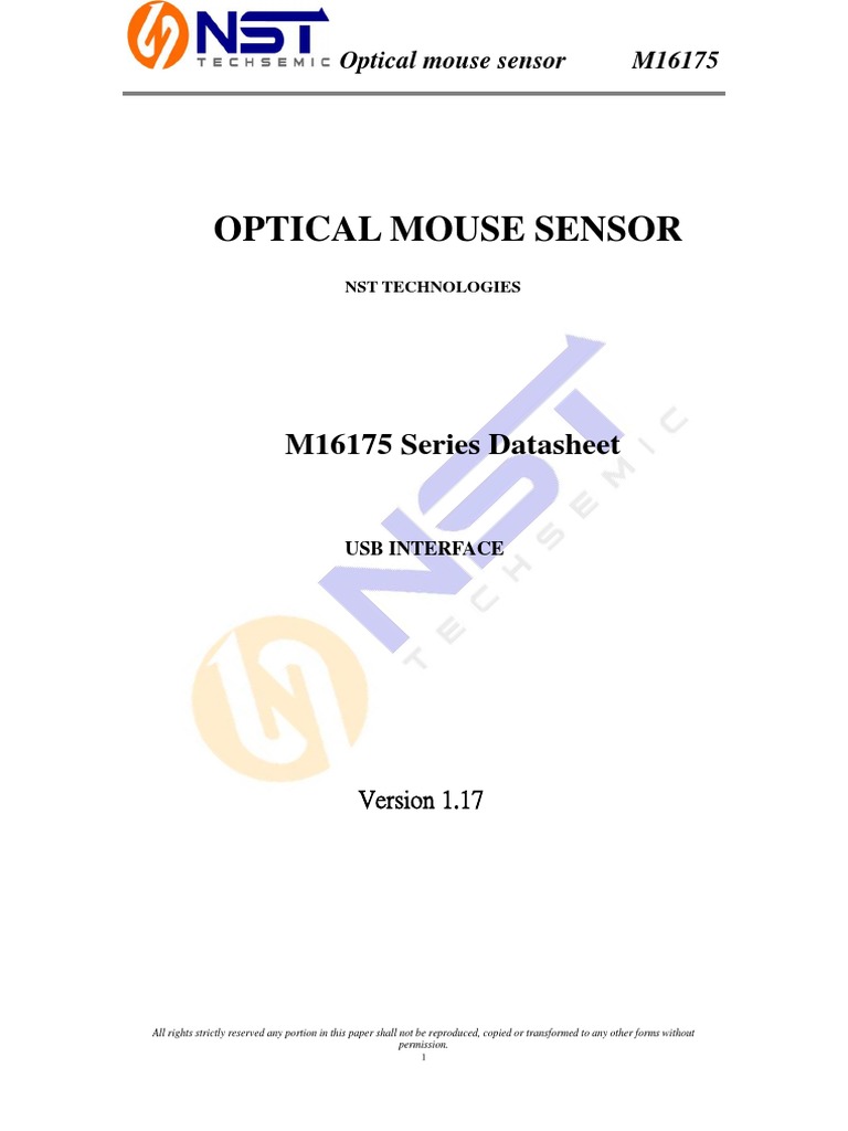 Optical Mouse Sensor: M16175 Series Datasheet | Descargar gratis PDF ...