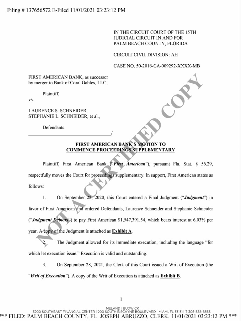 709 Notice of Filing Motion To Commence Proceeding Supplemental 03.23. ...