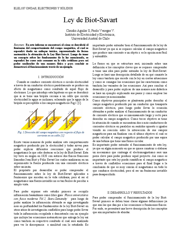 Ley de Biot Savart | PDF | Campo magnético | Electricidad