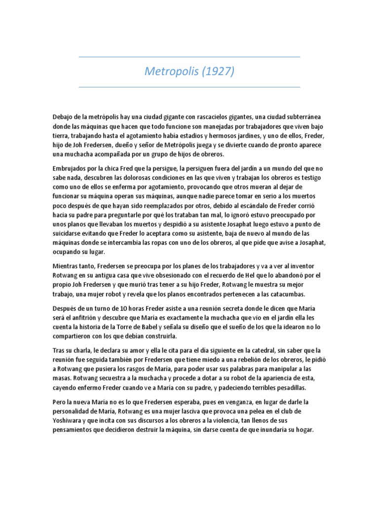 Metropolis | PDF