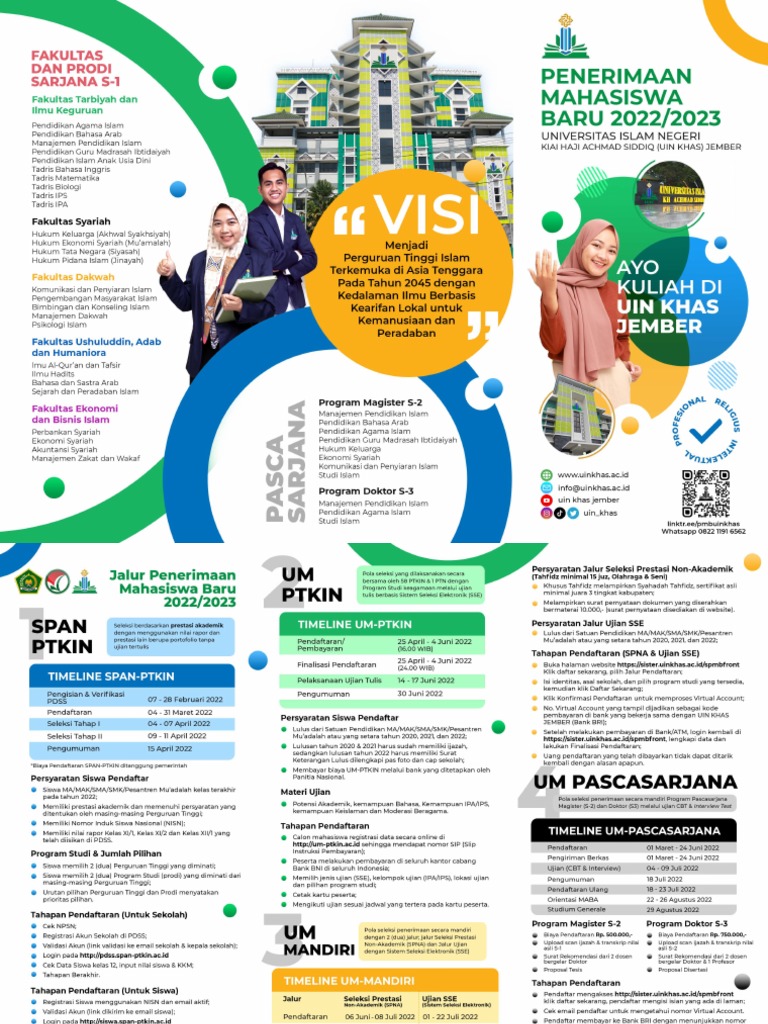 Brosur PMB Uin Khas 2022-2023 | PDF