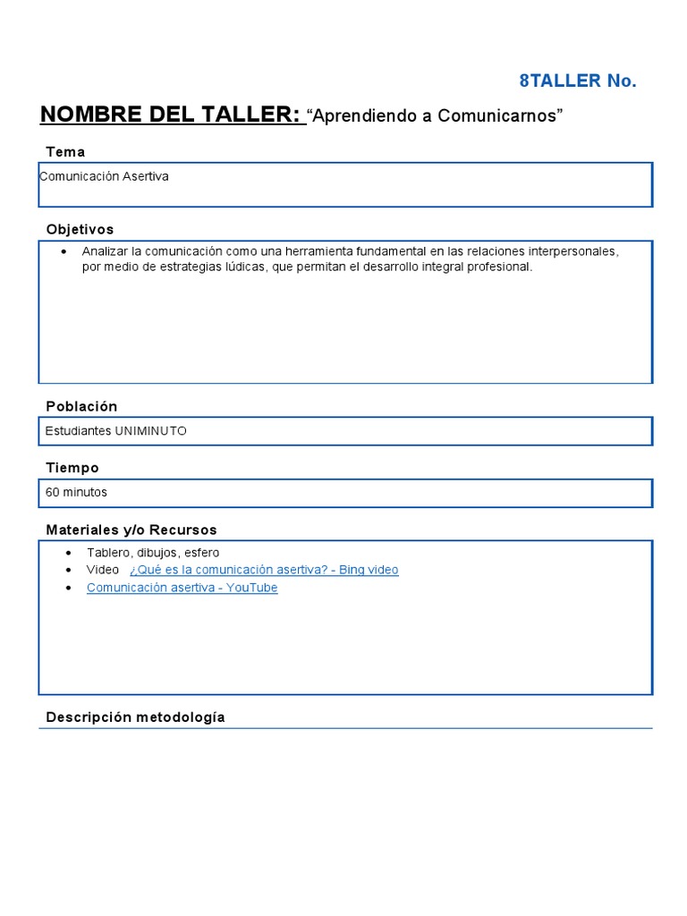 Taller Comunicación Asertiva | PDF