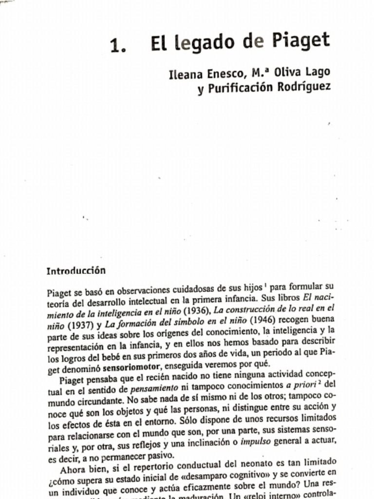 El legado de Piaget - Enesco | PDF