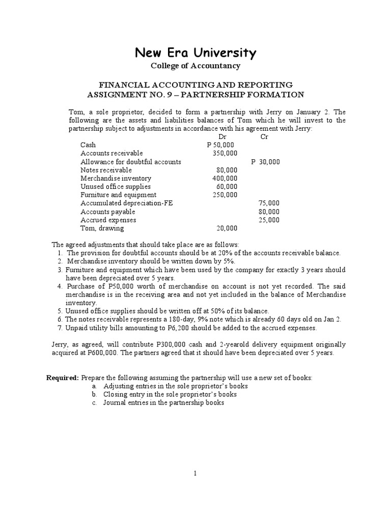Partnership Practice | PDF | Partnership | Expense