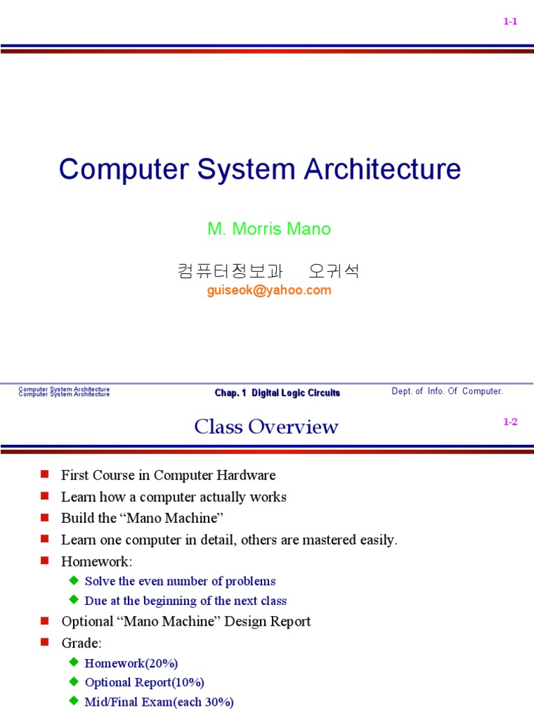 Morris Mano Ch01ppt | PDF | Logic Gate | Electronic Circuits