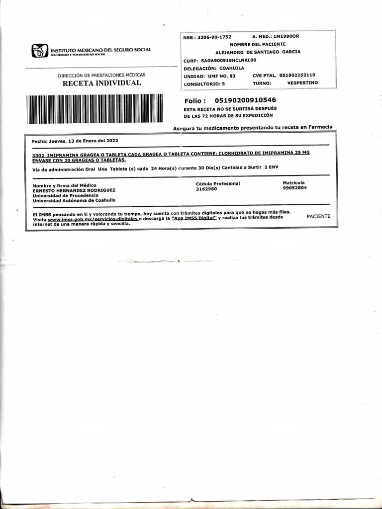 Receta Elamex | PDF | Medicina | Industria farmacéutica