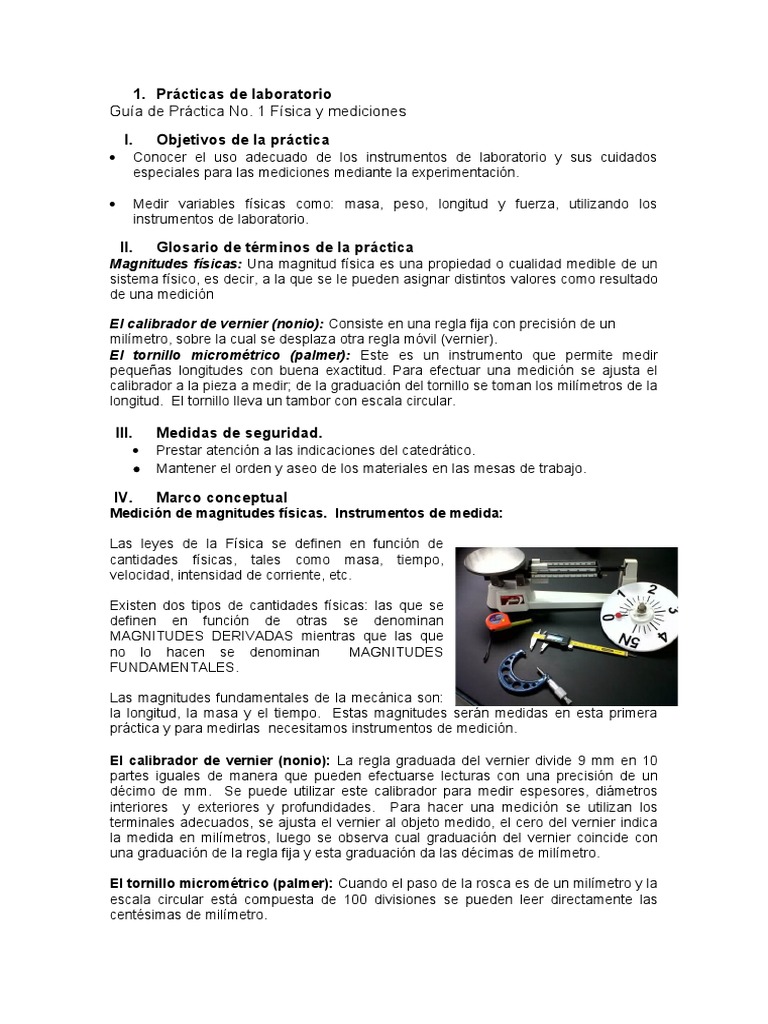 Guía Práctica LF-401-No 01 | PDF | Medición | Metrología