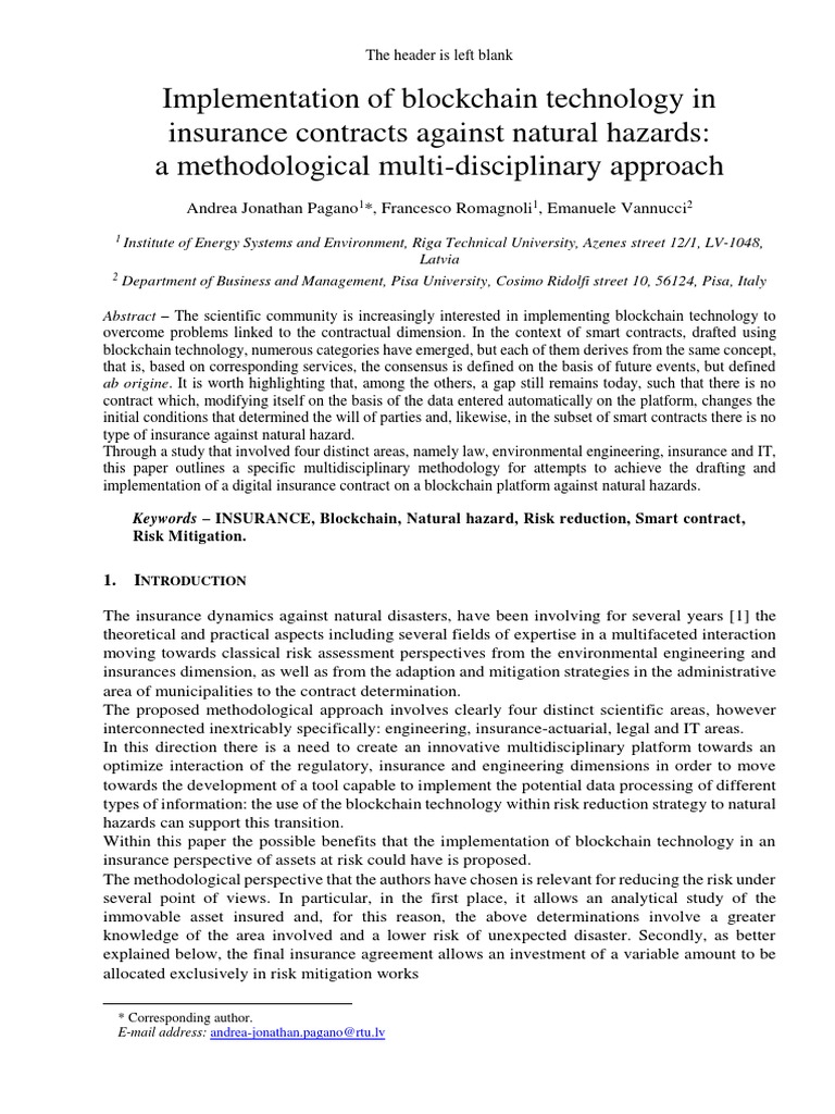 Implementation of Blockchain Technology | PDF | Insurance | Computer ...