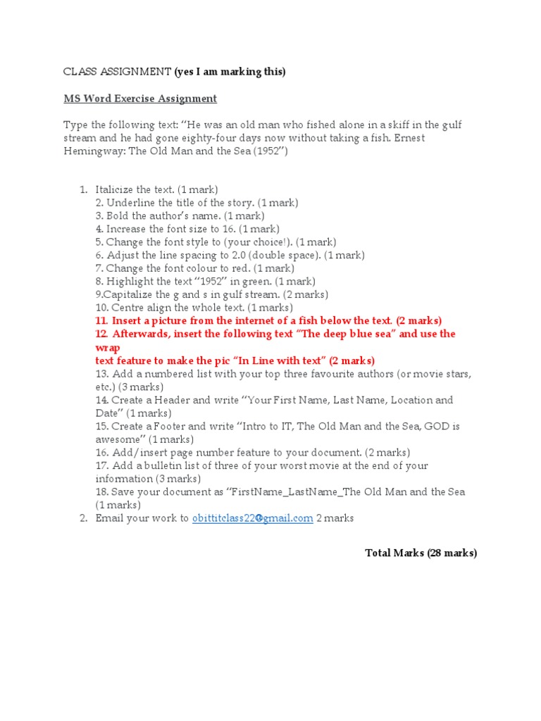 MS Word Exercise Assignment Tyrone Adjusted | PDF