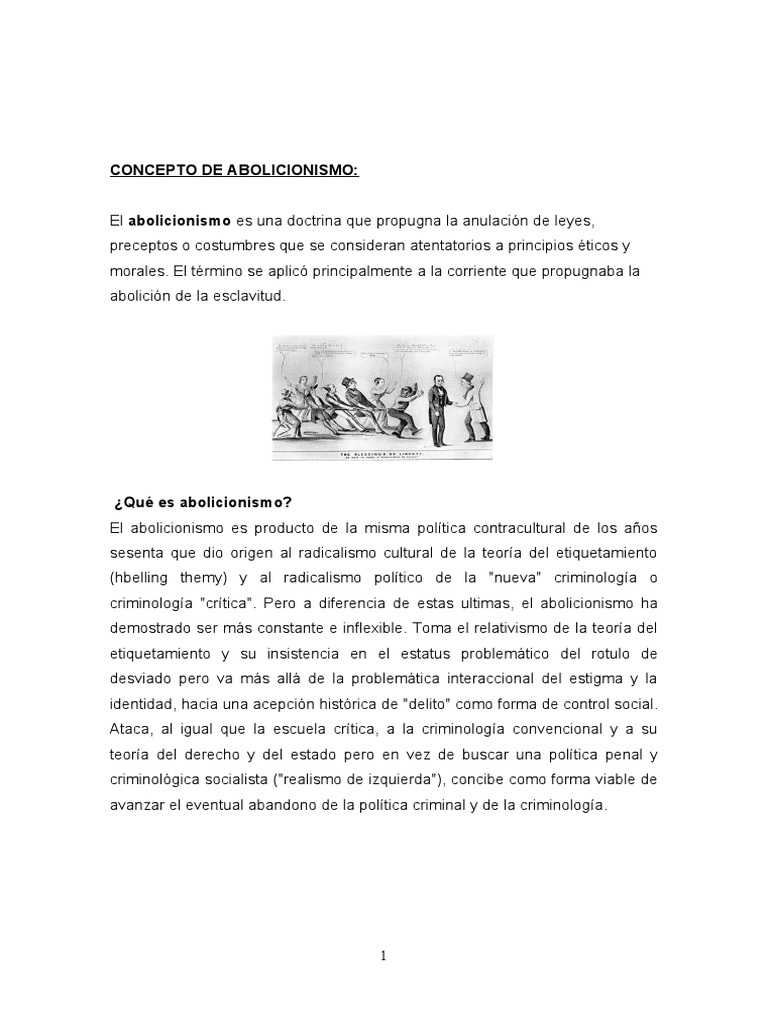 Concepto y Teoría del Abolicionismo | PDF | Derecho penal | Esclavitud